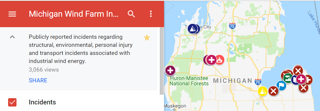 Michigan Wind Farm Accident Map – Save The Huron Mountains